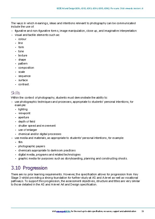 gcse Art And design 8201 8202 8203 8204