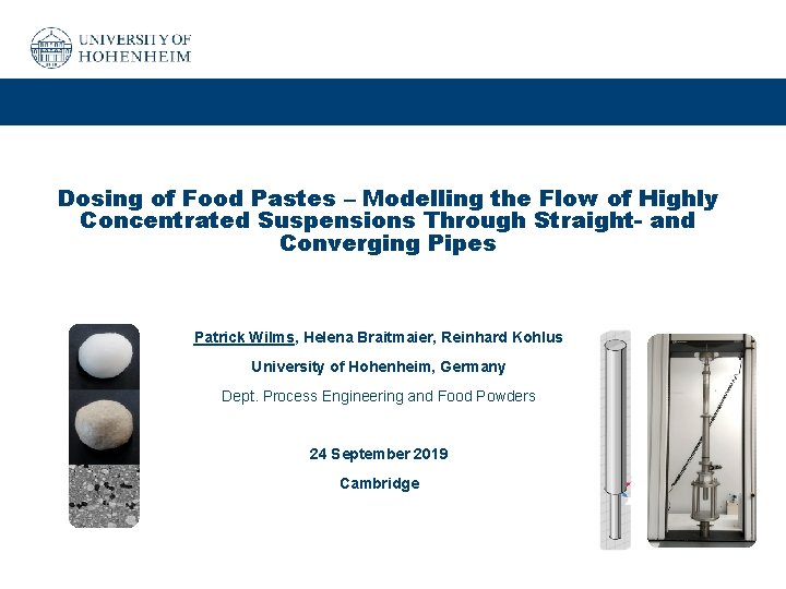 Dosing of Food Pastes Modelling the Flow of