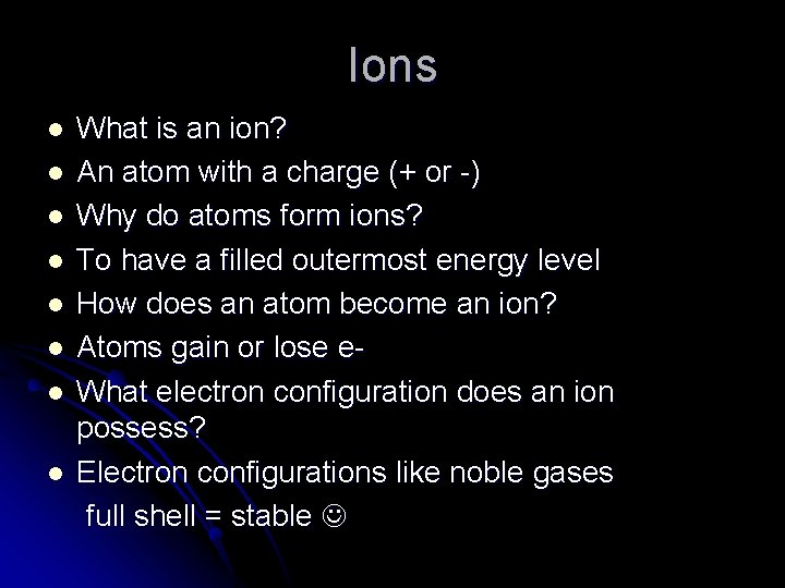 Section 2 Exploring the Periodic Table Learning Targets