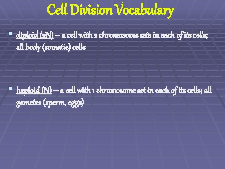 Cell Division Mitosis Reasons for Mitosis There are
