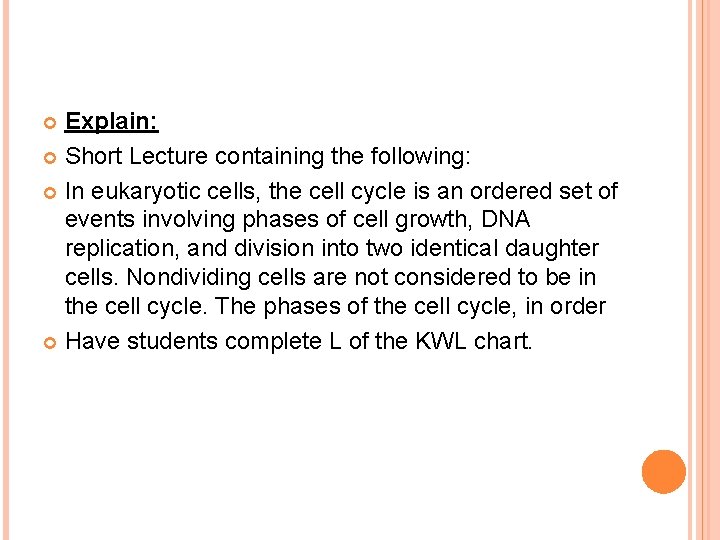 UNIT PLAN LESSON ONE CELL THEORY State Standards