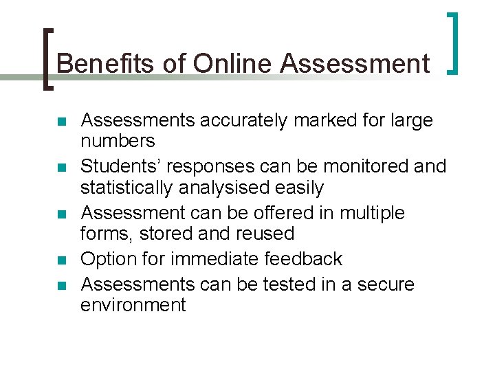 Online Assessment Using Question Mark Perception to develop