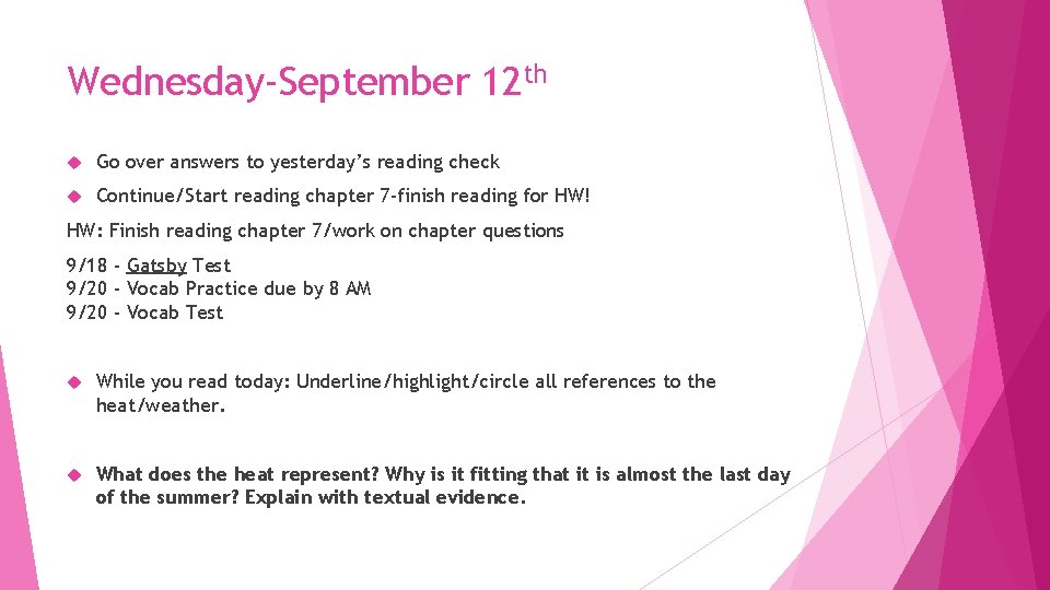 American Literature Week 7 September 10 th14 th