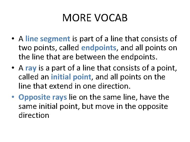 Geometry 1 2 Points Lines and Planes VOCAB