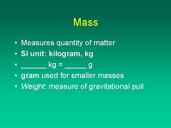 Measurements and Calculations Chapter 2 Units of Measurement