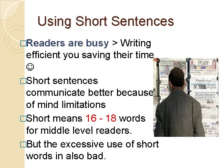 Construction of Clear Sentences and Paragraphs Teacher Shahed