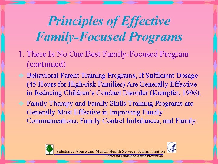 FamilyFocused Prevention of Substance Abuse Karol L Kumpfer