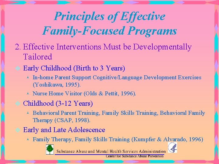 FamilyFocused Prevention of Substance Abuse Karol L Kumpfer