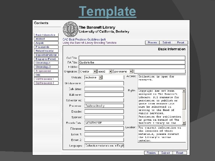ENCODED ARCHIVAL DESCRIPTION EAD DESCRIBING ARCHIVES A CONTENT