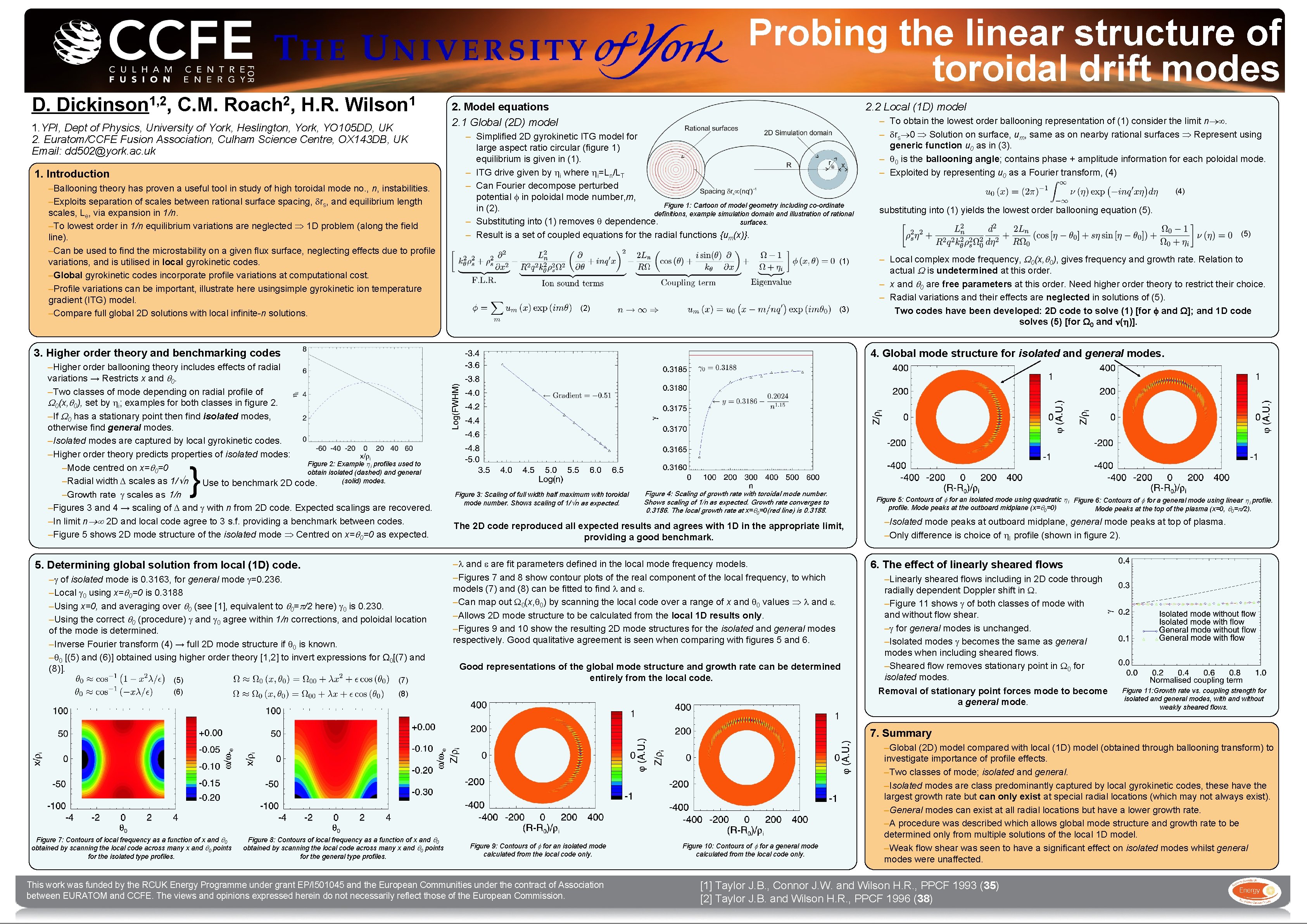 Probing the linear structure of toroidal drift modes