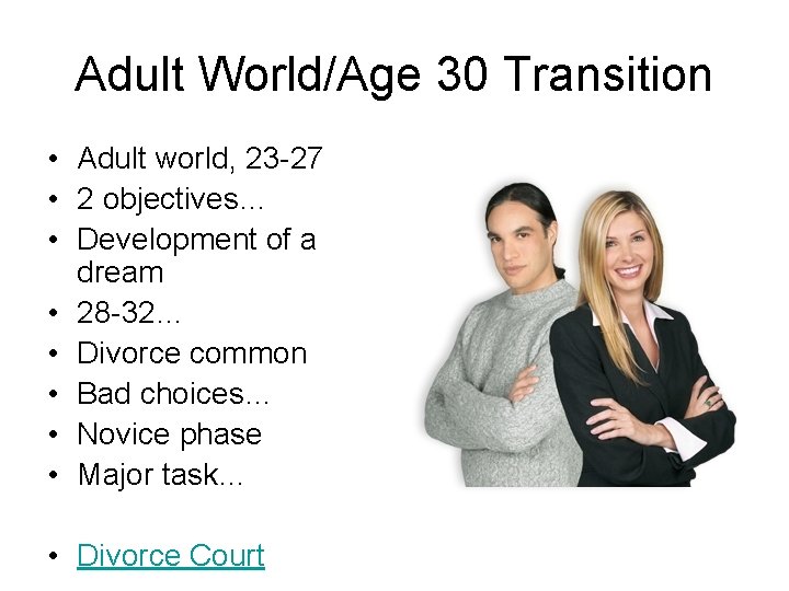 Ch 6 Sect 1 Early Middle Adulthood Objectives