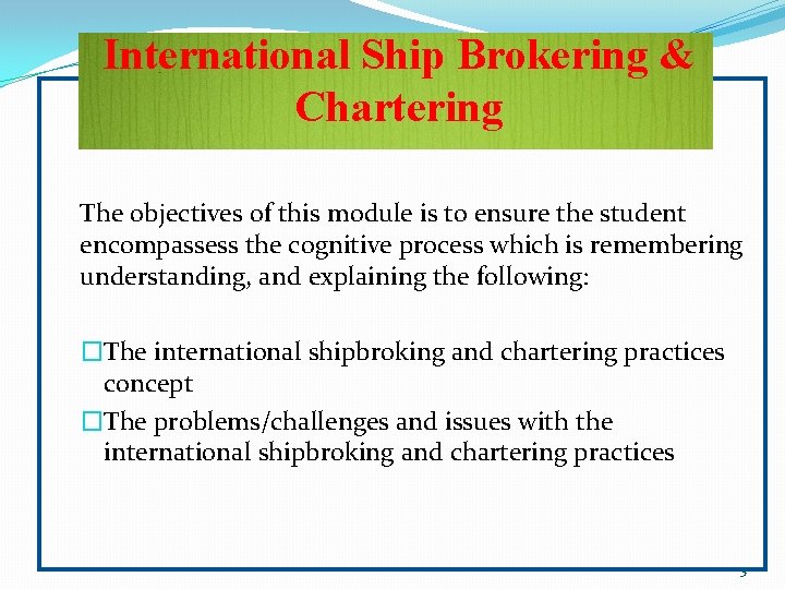 International Ship Brokering Chartering DSM 2309 by Dr