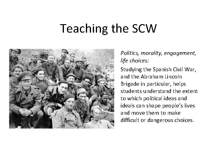 Teaching the Spanish Civil War Getting to the