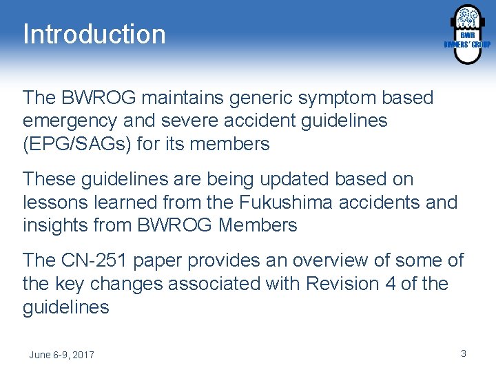BWROG EMERGENCY PROCEDURES AND SEVERE ACCIDENT GUIDELINES EPGSAG