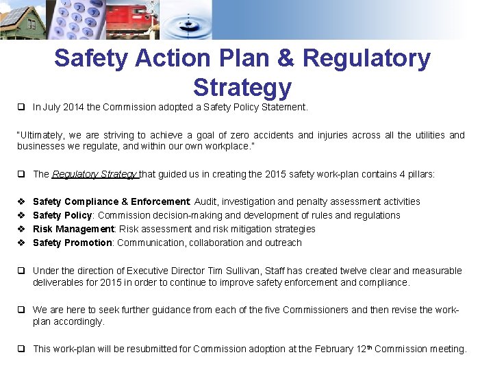 2015 Safety Action Plan Regulatory Strategy California Public