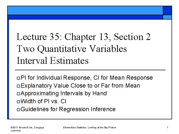 Lecture 35 Chapter 13 Section 2 Two Quantitative