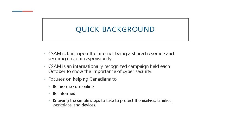 CYBER SECURITY AWARENESS MONTH Week 1 October 1