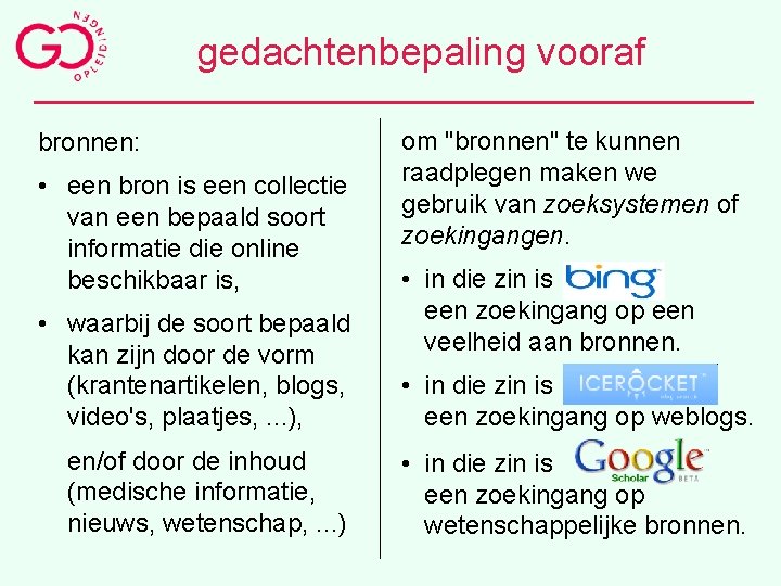 zoeken op internet bronnen en zoektechnieken update en