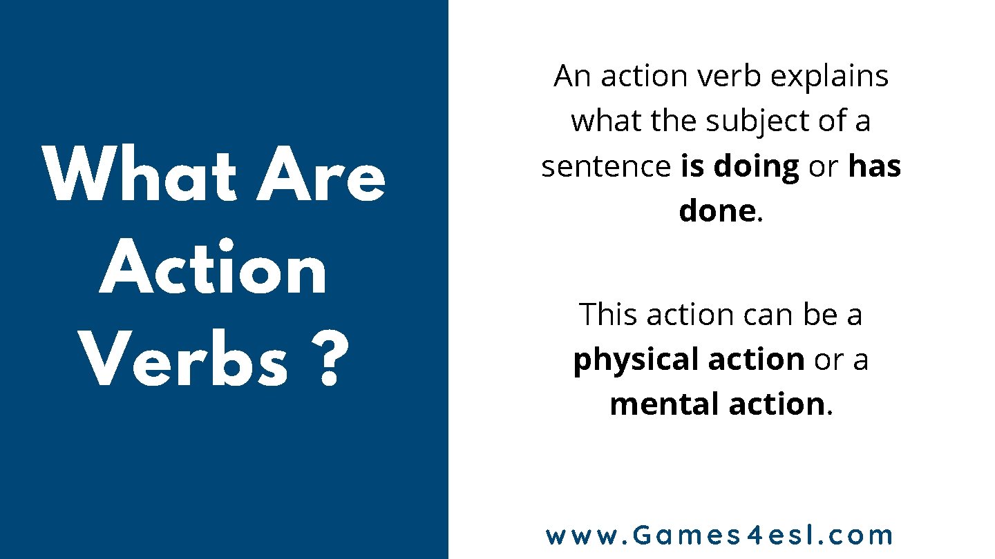 SIMPLE PRESENT TENSE Action Verbs www Games 4