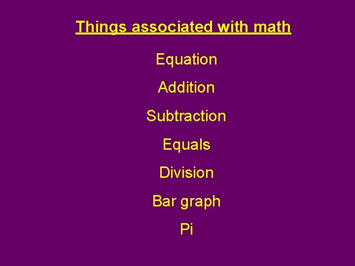 Things associated with math Equation Addition Subtraction Equals