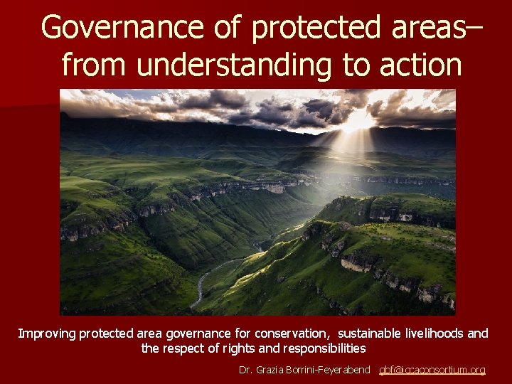 Governance of protected areas from understanding to action