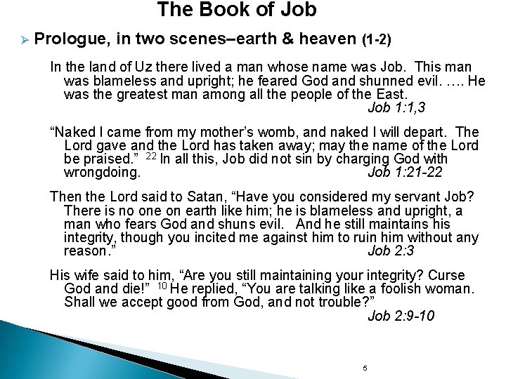 OT Wisdom Literature OT 6 The Book of