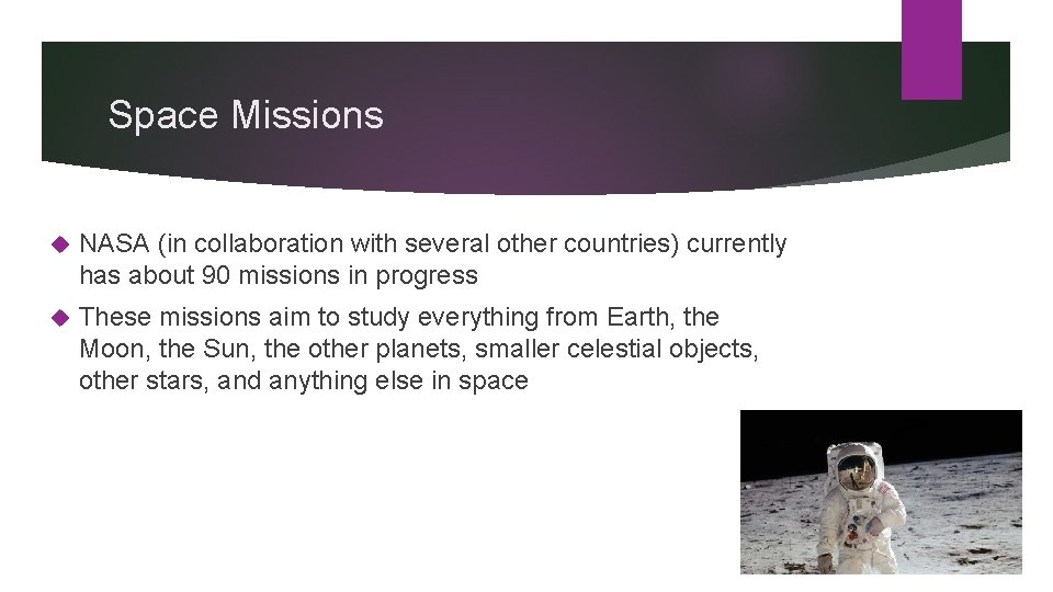 Space Exploration SPACE Learning Goals To be able