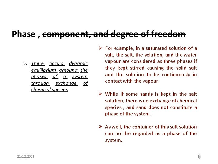 C 216 Phase Equilibrium in Chemical Systems Lecture