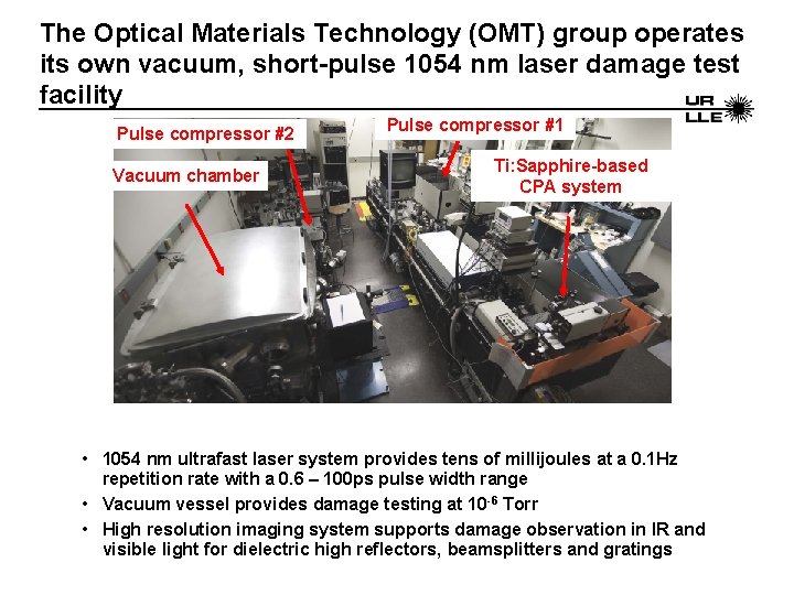 The Optical Materials Technology OMT group operates its