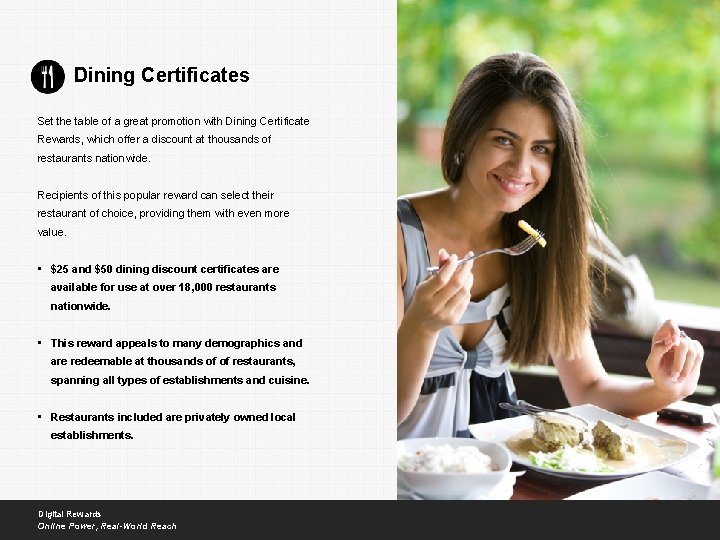 Dining Certificates Set the table of a great