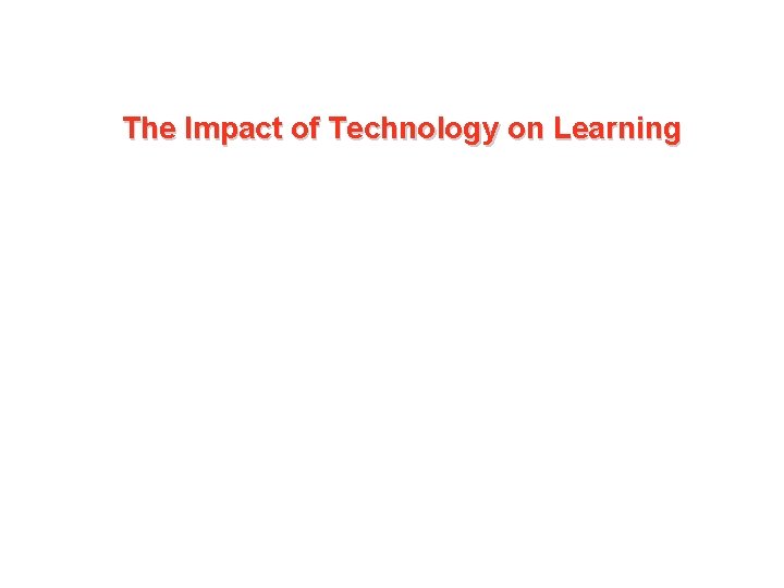 The Impact of Technology on Learning The Impact