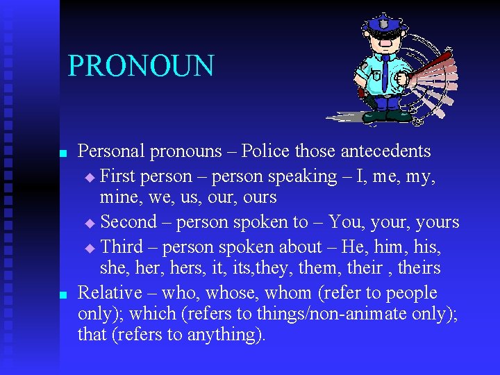 PARTS OF SPEECH L Nabulsi Does grammar make