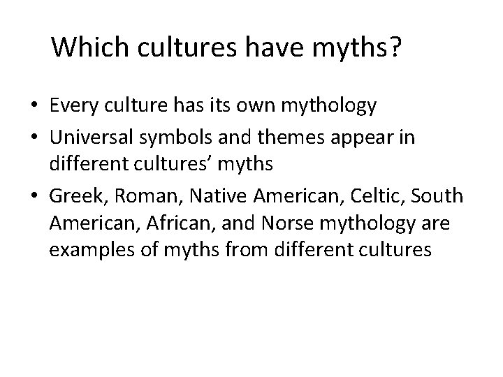 Myths Stories From the Beginning of Time What