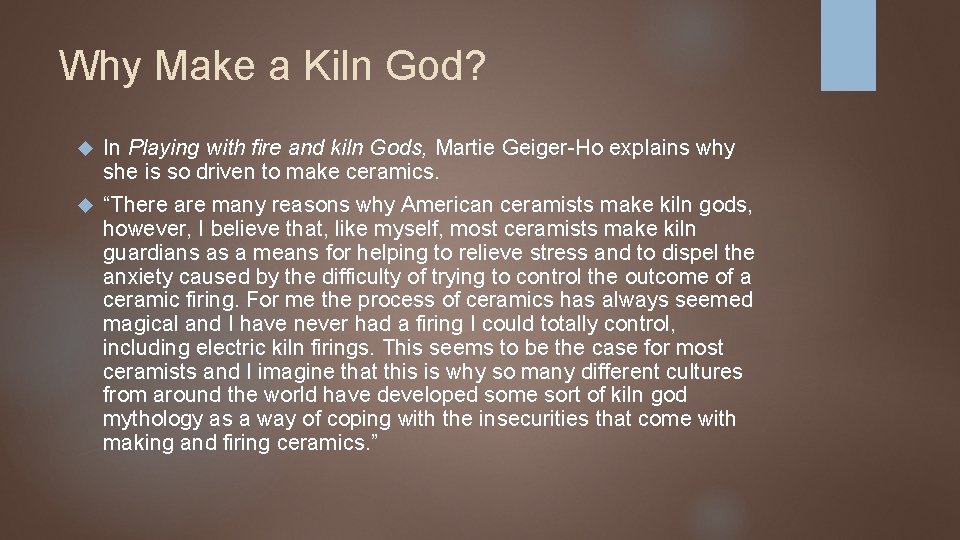 Kiln Gods GUARDIANS OF THE KILN Barbara J