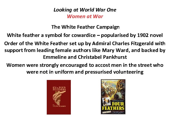 Looking at World War One Women at war