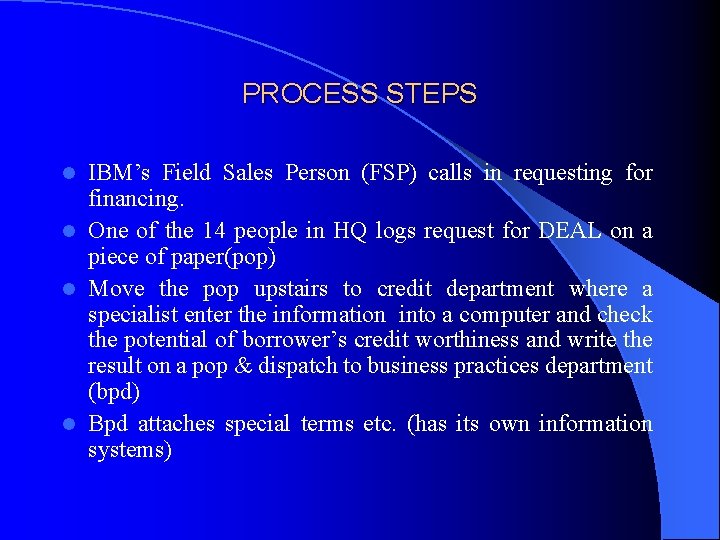 IBM CREDIT BUSINESS FINANCING THE COMPUTER HARDWARE SOFTWARE