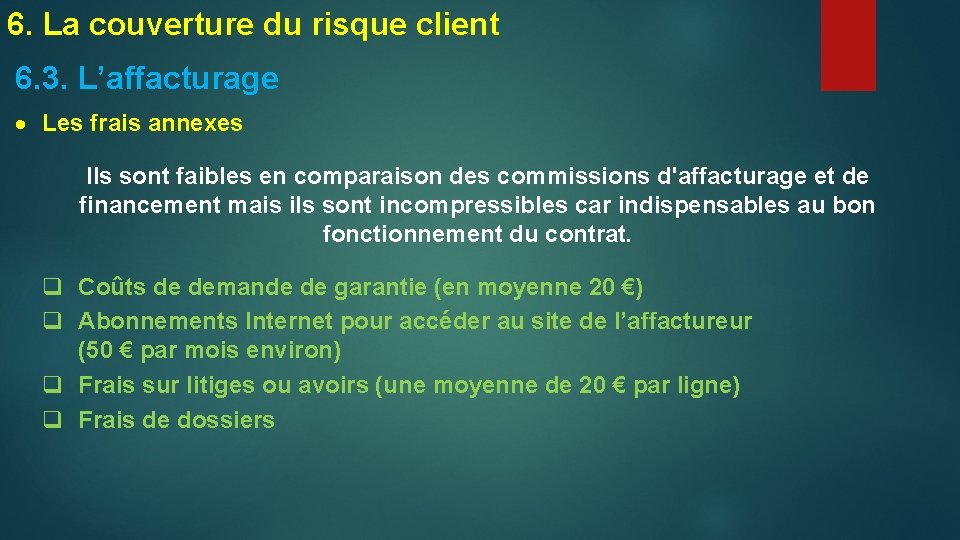 Chap 6 valuer le risque client 6 La