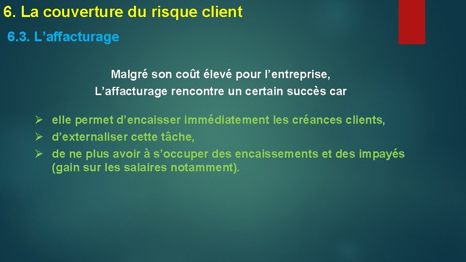 Chap 6 valuer le risque client 6 La