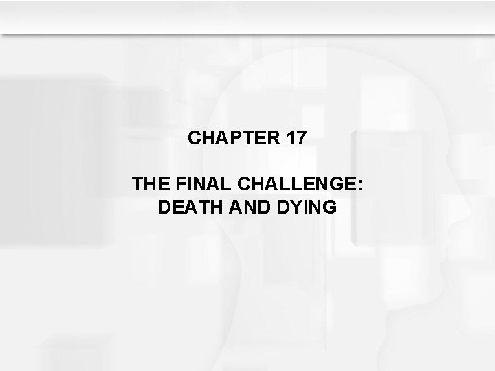 CHAPTER 17 THE FINAL CHALLENGE DEATH AND DYING