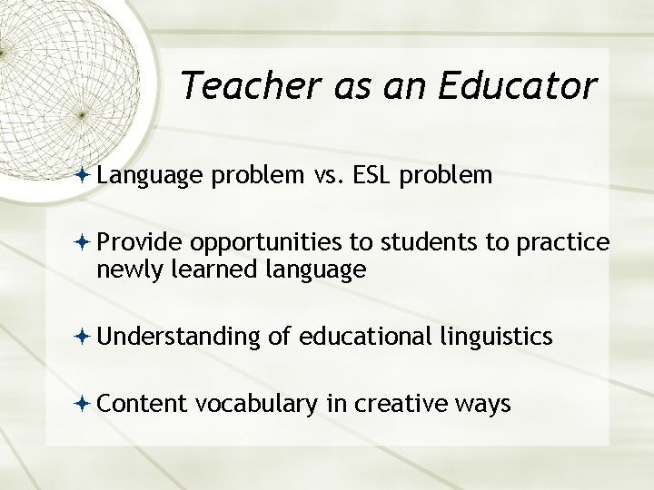 What Teachers Need to Know About Language by