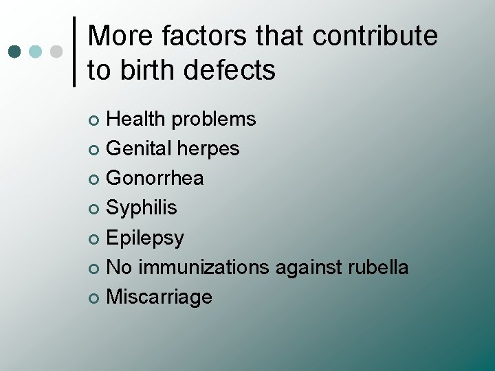 Birth Defects FACTS About 150 000 babies are