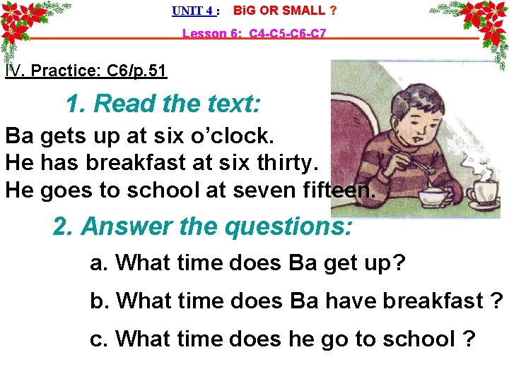 UNIT 4 BIG OR SMALL Lesson 6 C