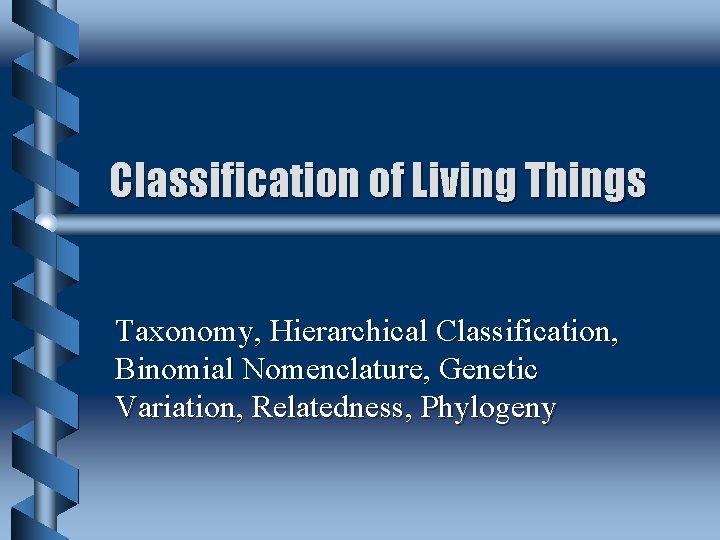 Classification of Living Things Taxonomy Hierarchical Classification ...