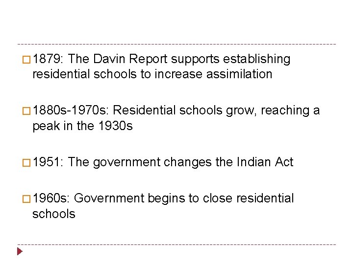 Residential Schools The Beginning Terms Assimilation The adaptation