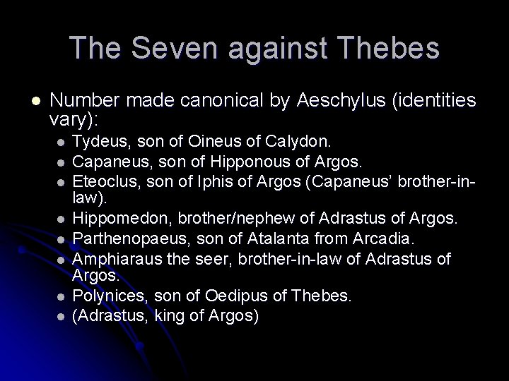 Greek Mythology lecture 5 Theban Cycle part 2