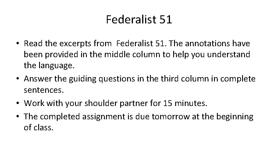 Monday 8272018 Objective SWBAT explain the Constitutional principles
