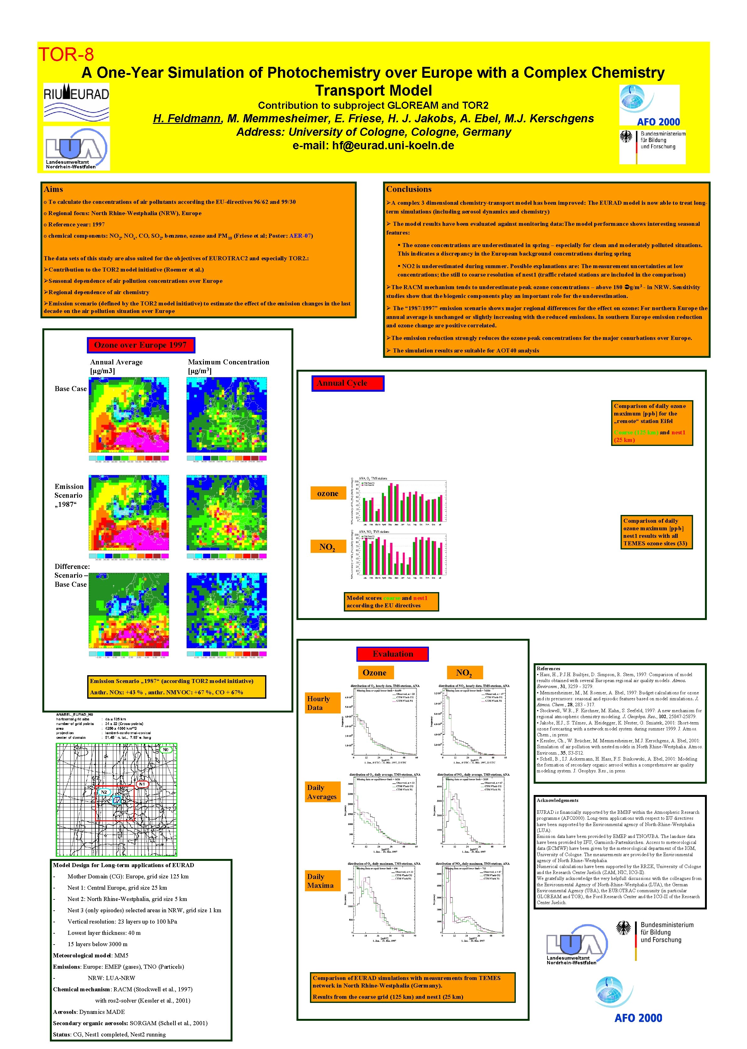TOR8 A OneYear Simulation of Photochemistry over Europe