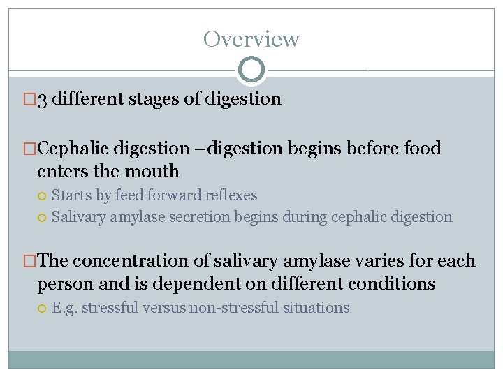Sensory Stimuli Effects on the Concentration of Salivary