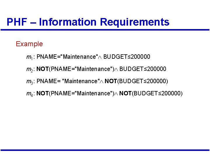 Fragmentation Alternatives Horizontal PROJ 1 projects with budgets