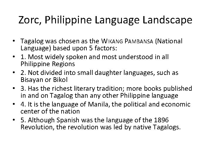 The Philippine Language Landscape R David Zorc Retired